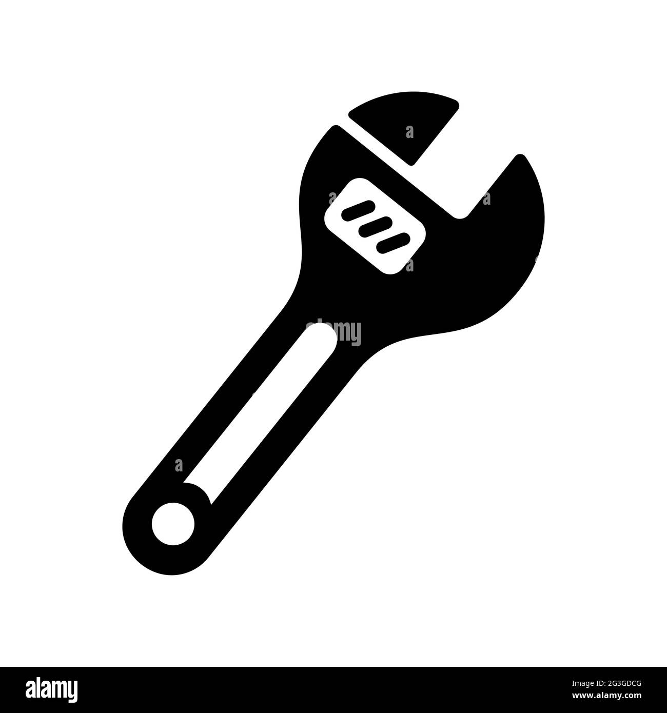 Adjustable spanner vector glyph icon. Construction, repair and building ...
