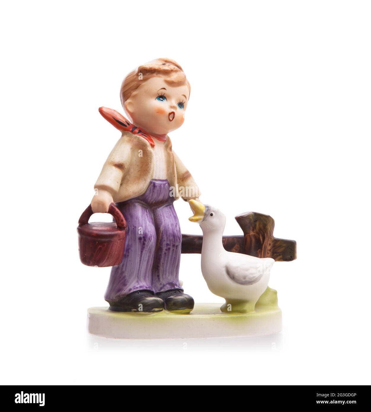 Very old statue, small ceramic boy Stock Photo - Alamy