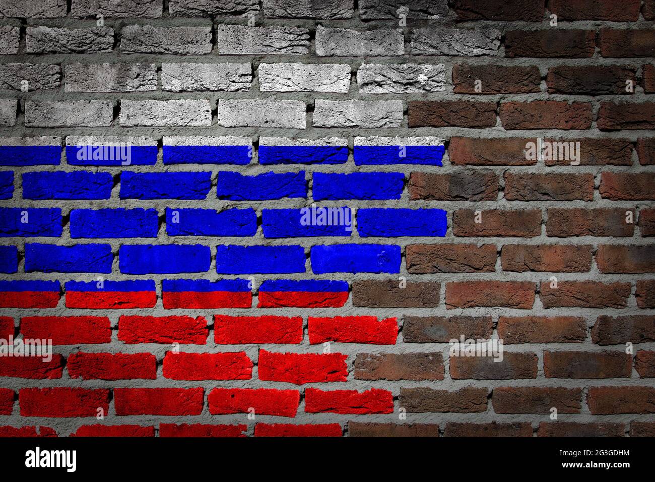 Dark brick wall - Russia Stock Photo - Alamy