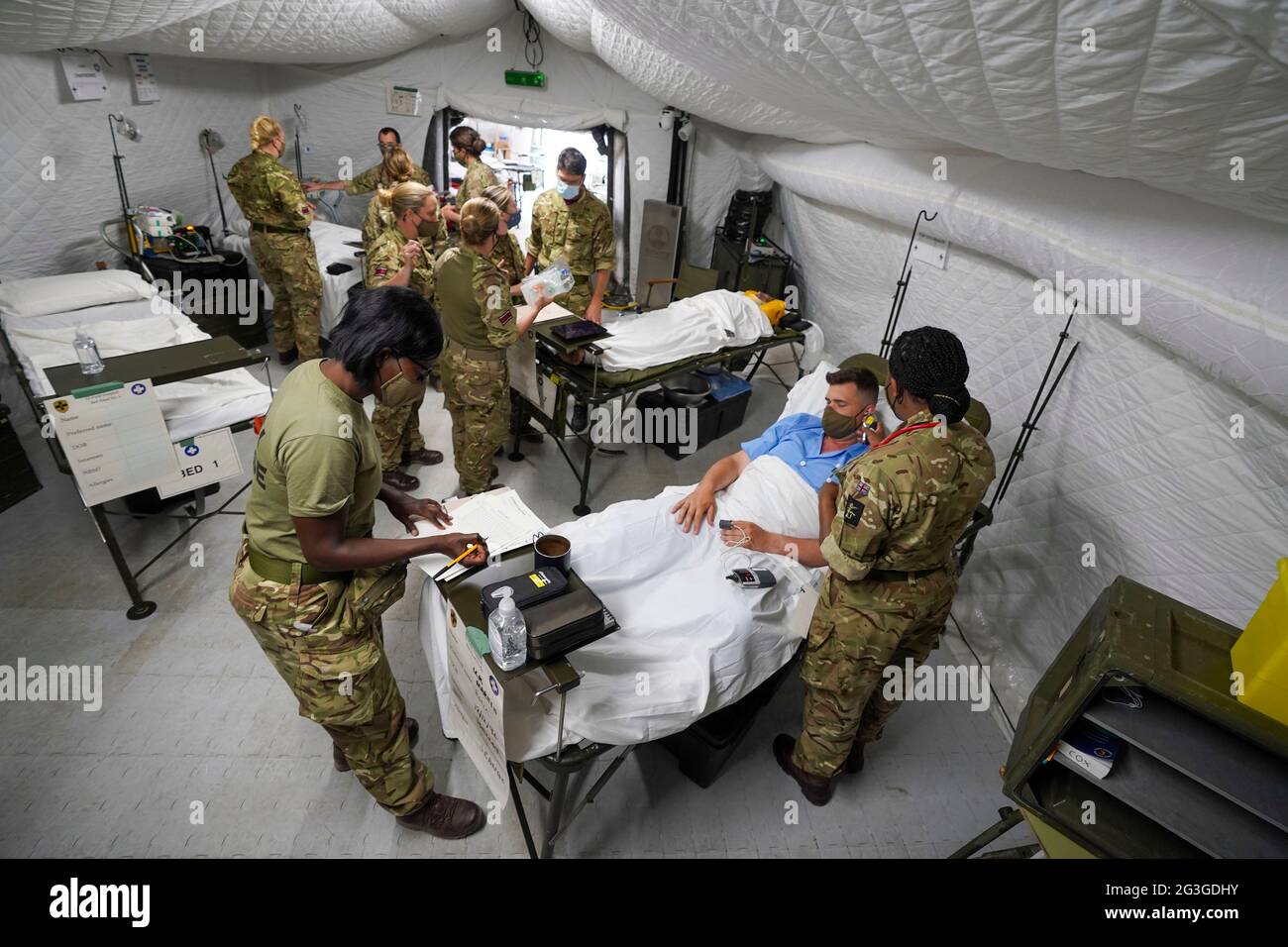 Medical staff from the military services during a test of the Army ...