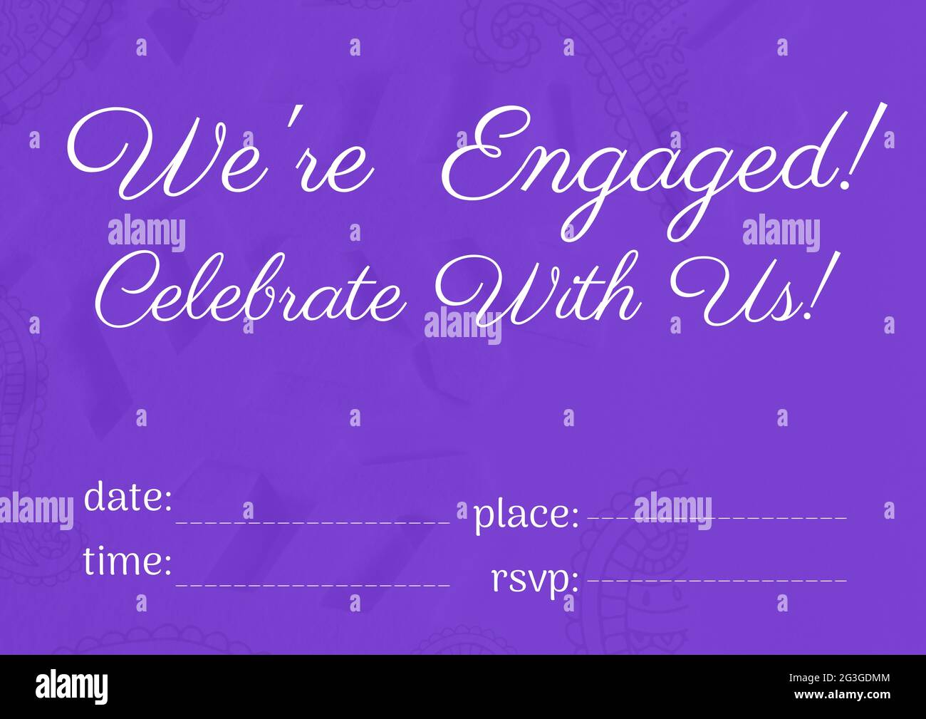 Engagement and celebration text with copy space against floral design ...