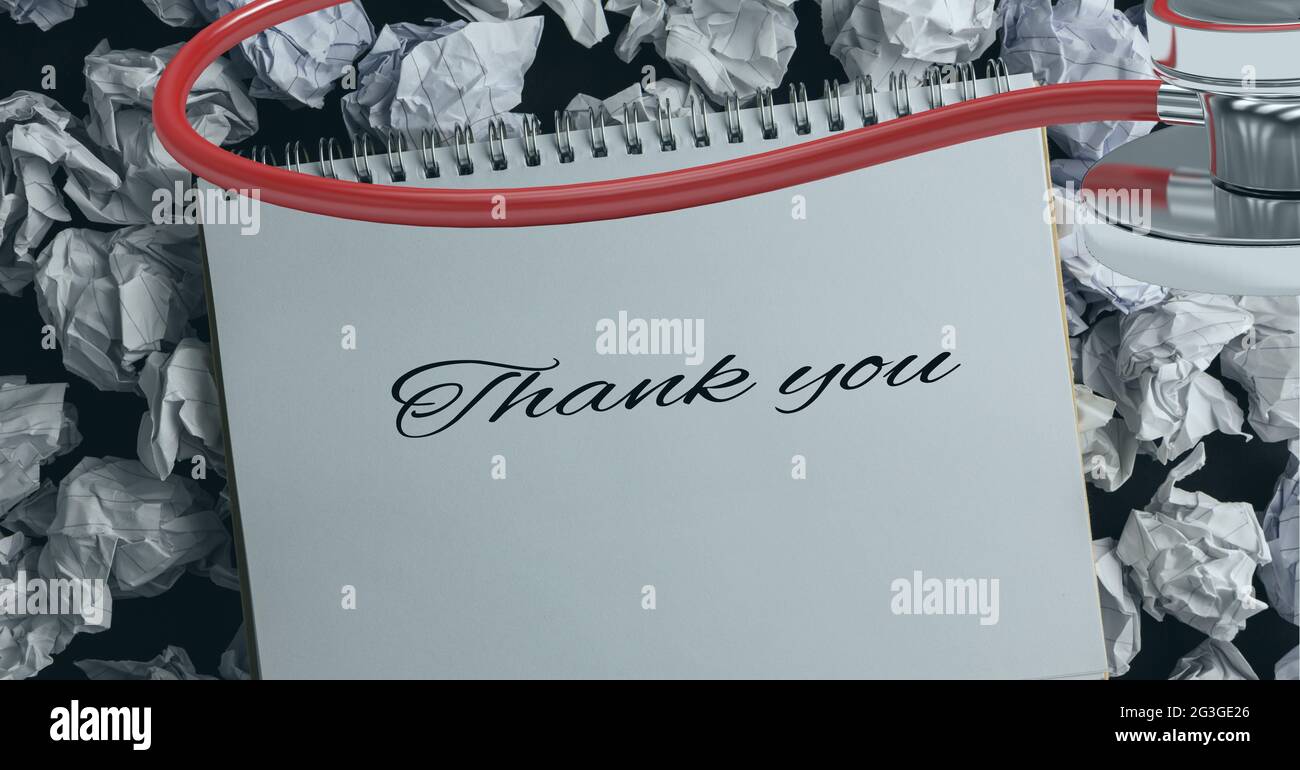Thank text stethoscope over hi-res stock photography and images - Alamy