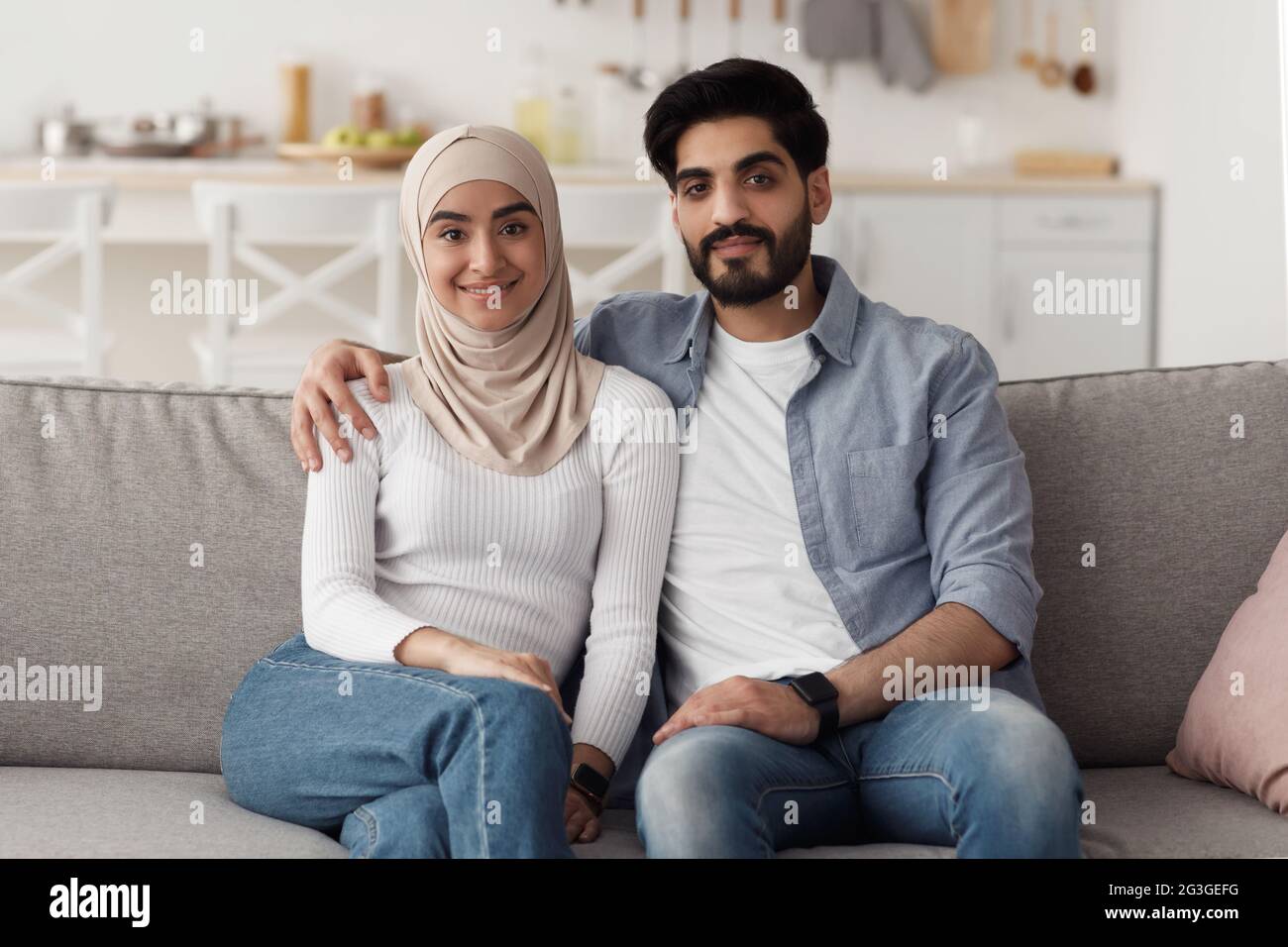 Positive emotions, family portrait and self-isolation at home Stock ...