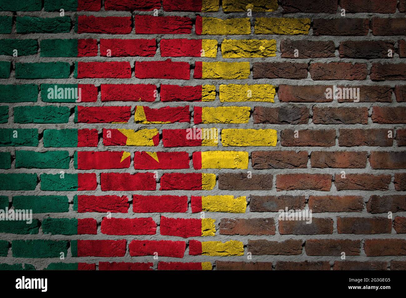 Dark brick wall - Cameroon Stock Photo - Alamy
