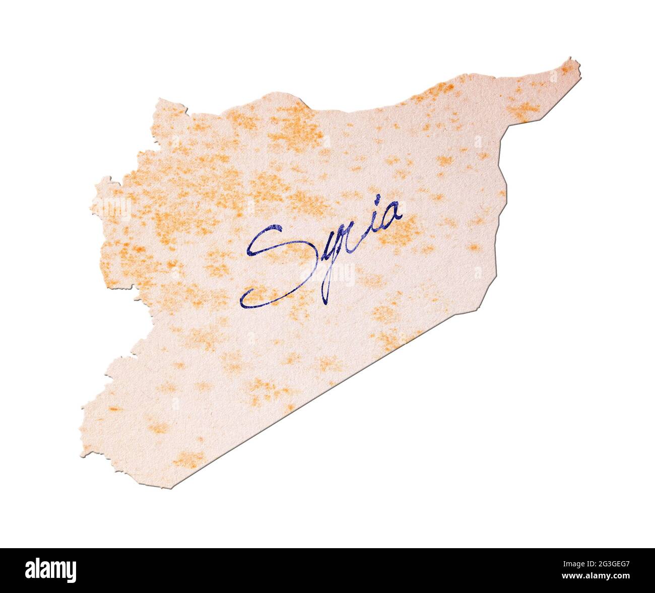 Syria - Old paper with handwriting Stock Photo - Alamy