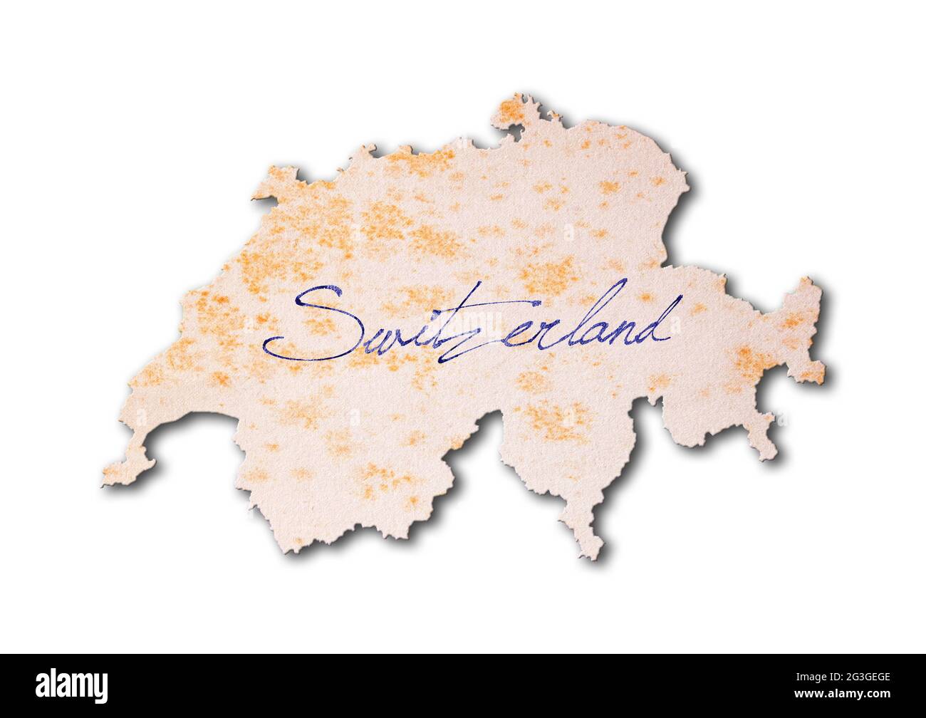 Switzerland - Old paper with handwriting Stock Photo - Alamy