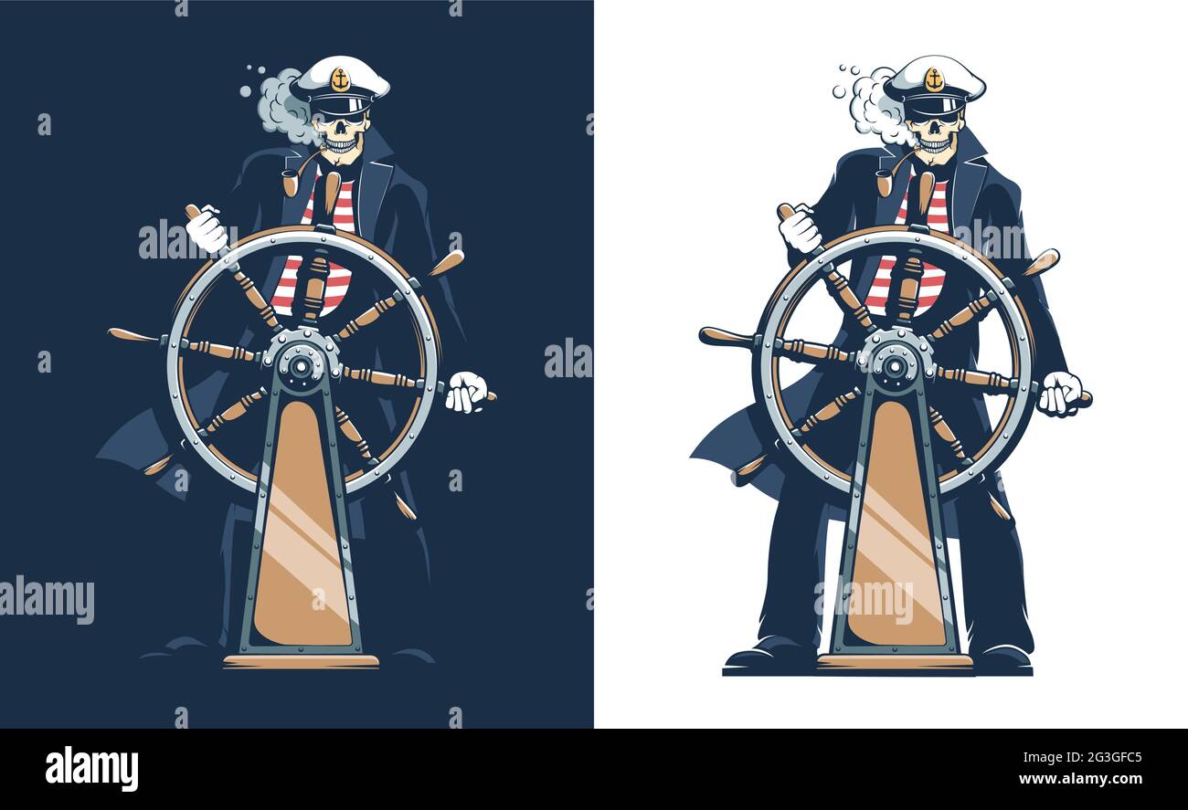 Pirate Ship Captain - skeleton sailor Stock Vector Image & Art - Alamy