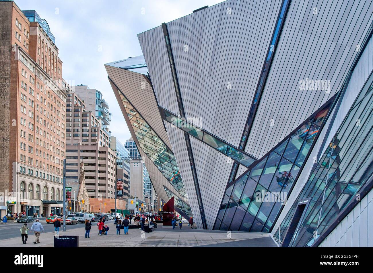 Building exterior architecture of the Royal Ontario Museum or ROM ...
