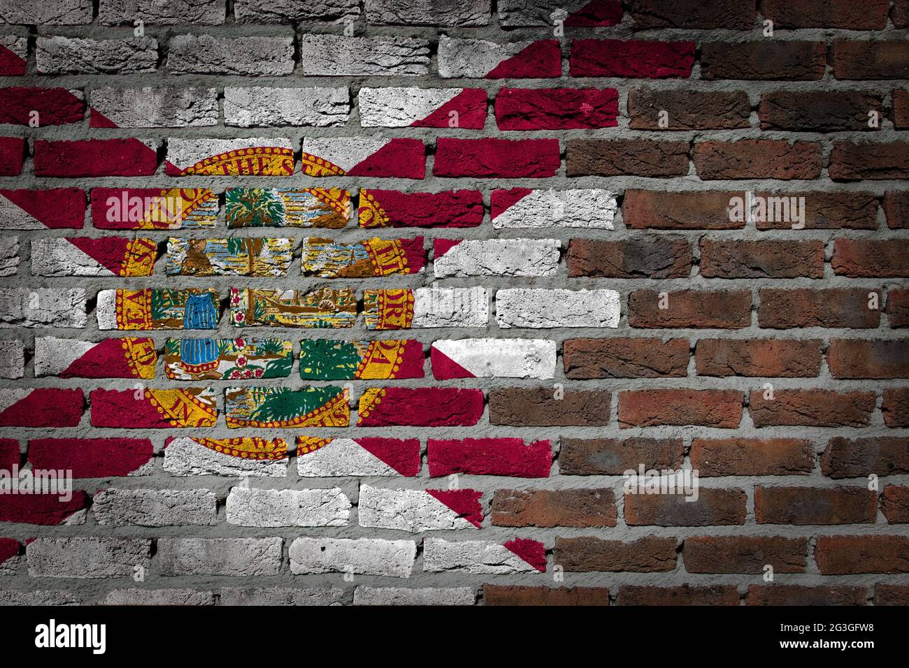 Brick wall texture with flag Stock Photo - Alamy