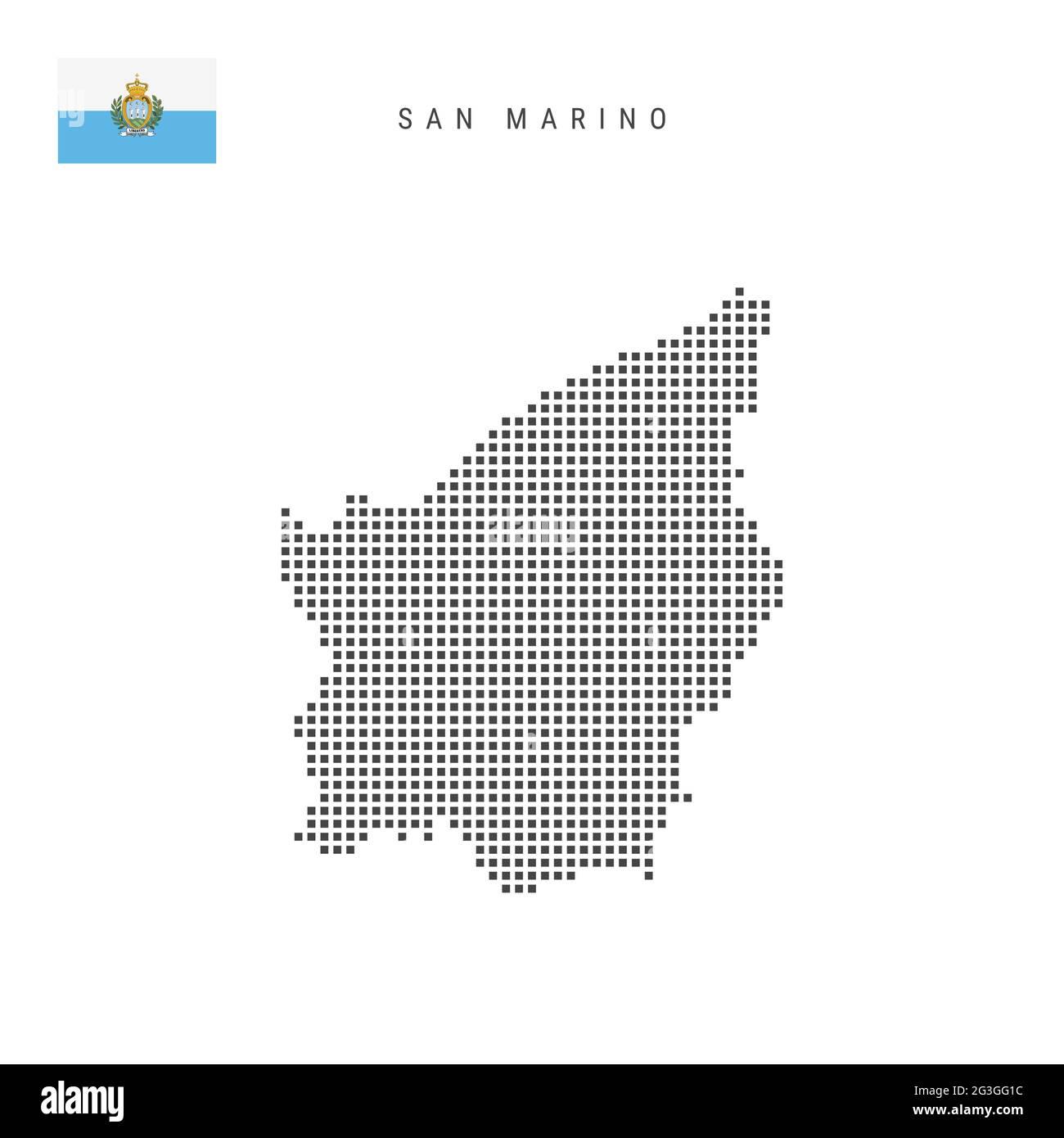 Square dots pattern map of San Marino. Most Serene Republic dotted ...