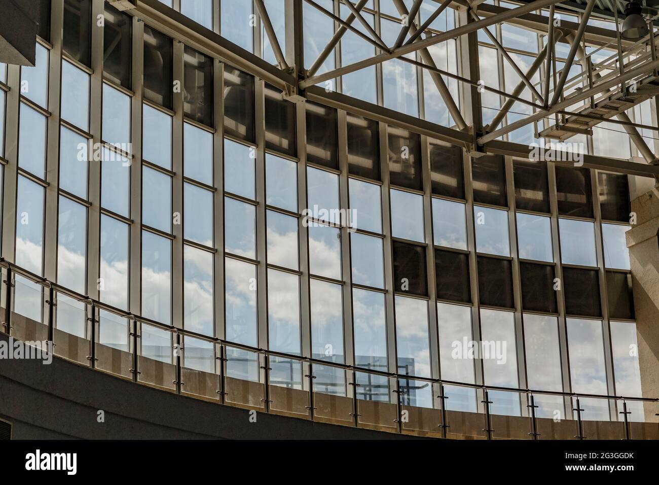 Big high windows in plant interior, free space Stock Photo - Alamy