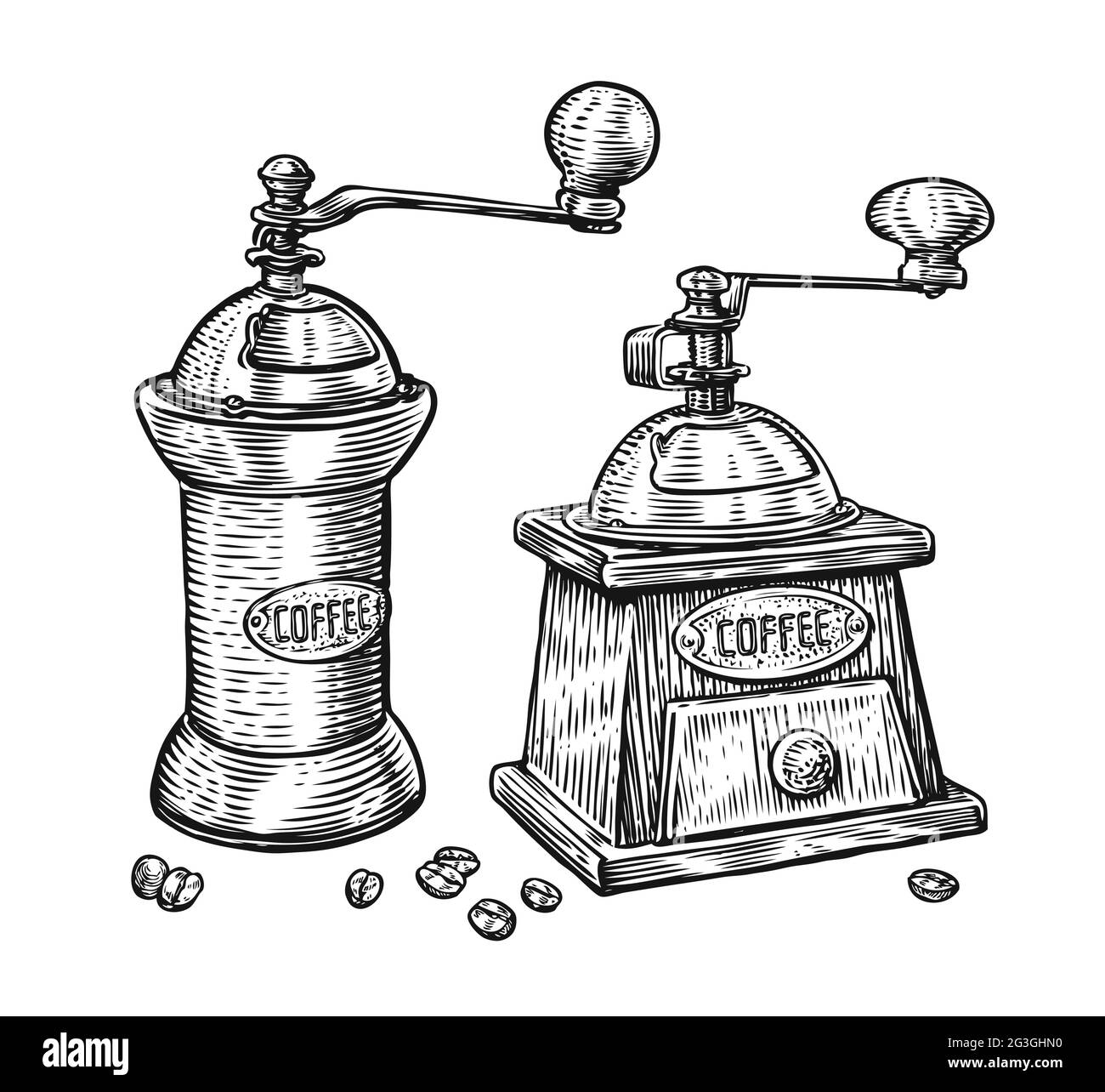 Coffee grinder beans in Stock Vector Images - Alamy