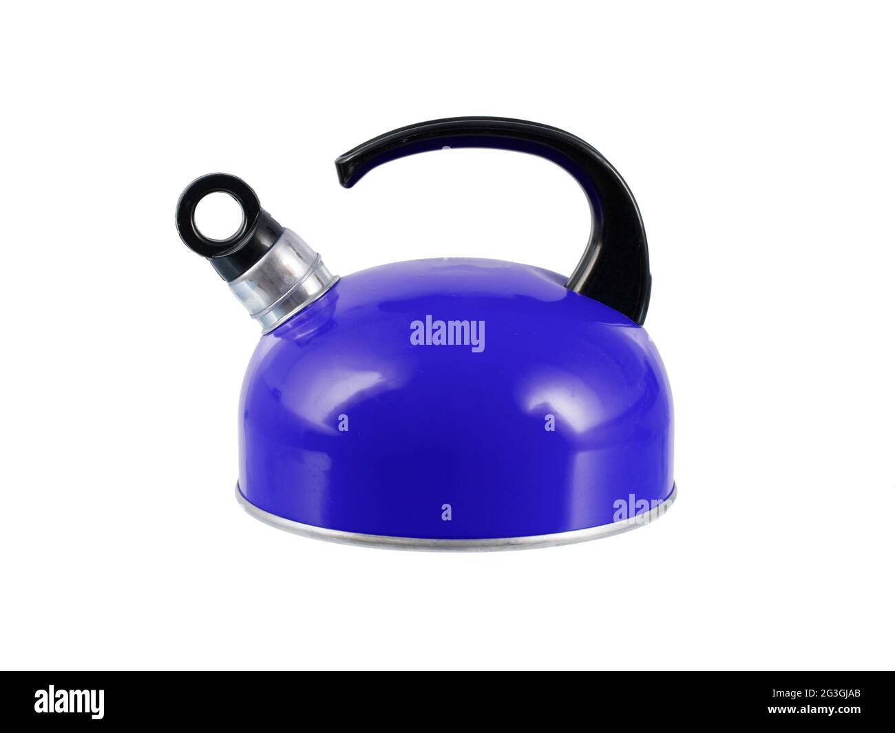 Blue kettle isolated Stock Photo - Alamy