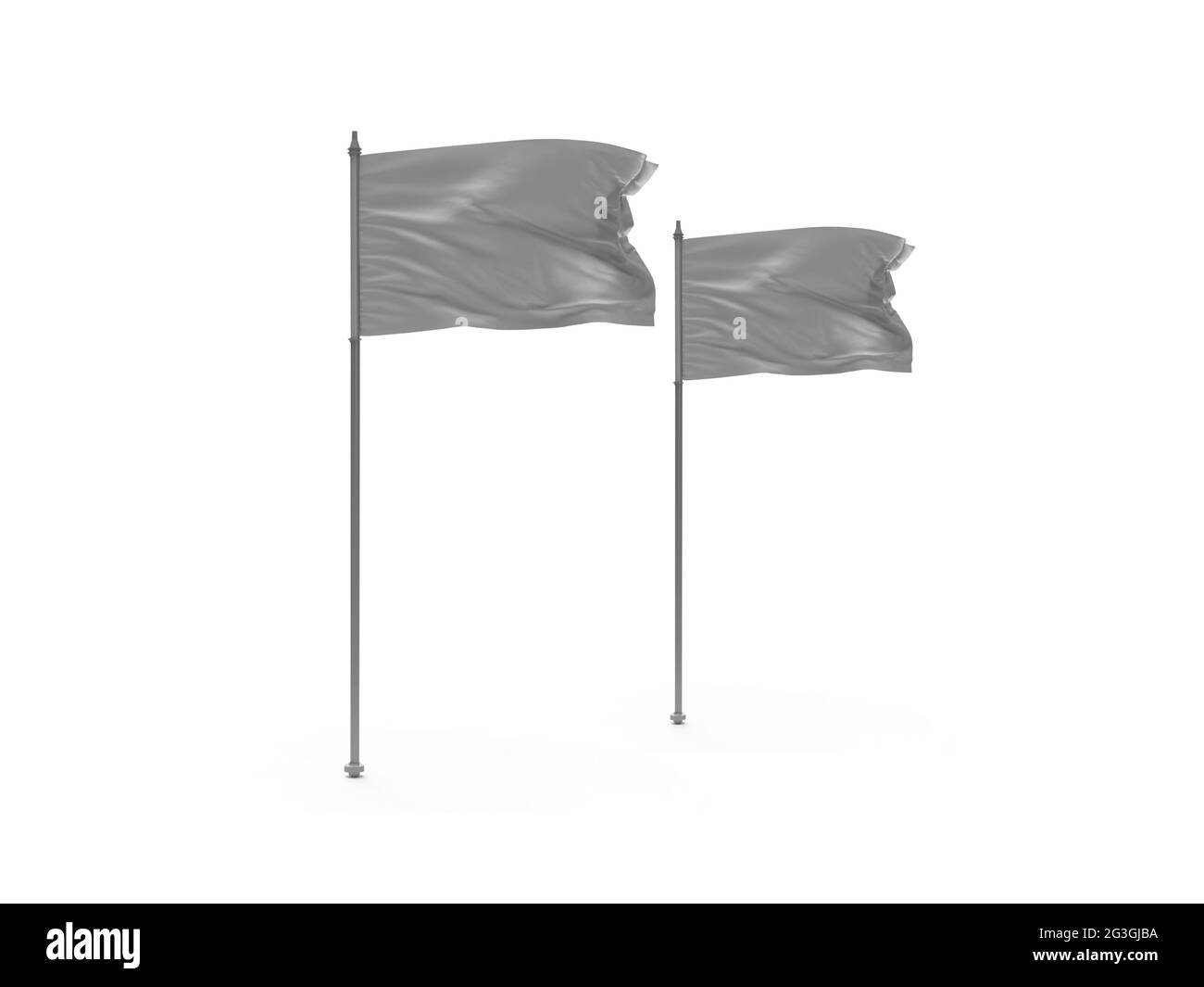 Waving Flag 3D Illustration Mockup Scene on Isolated Background Stock ...