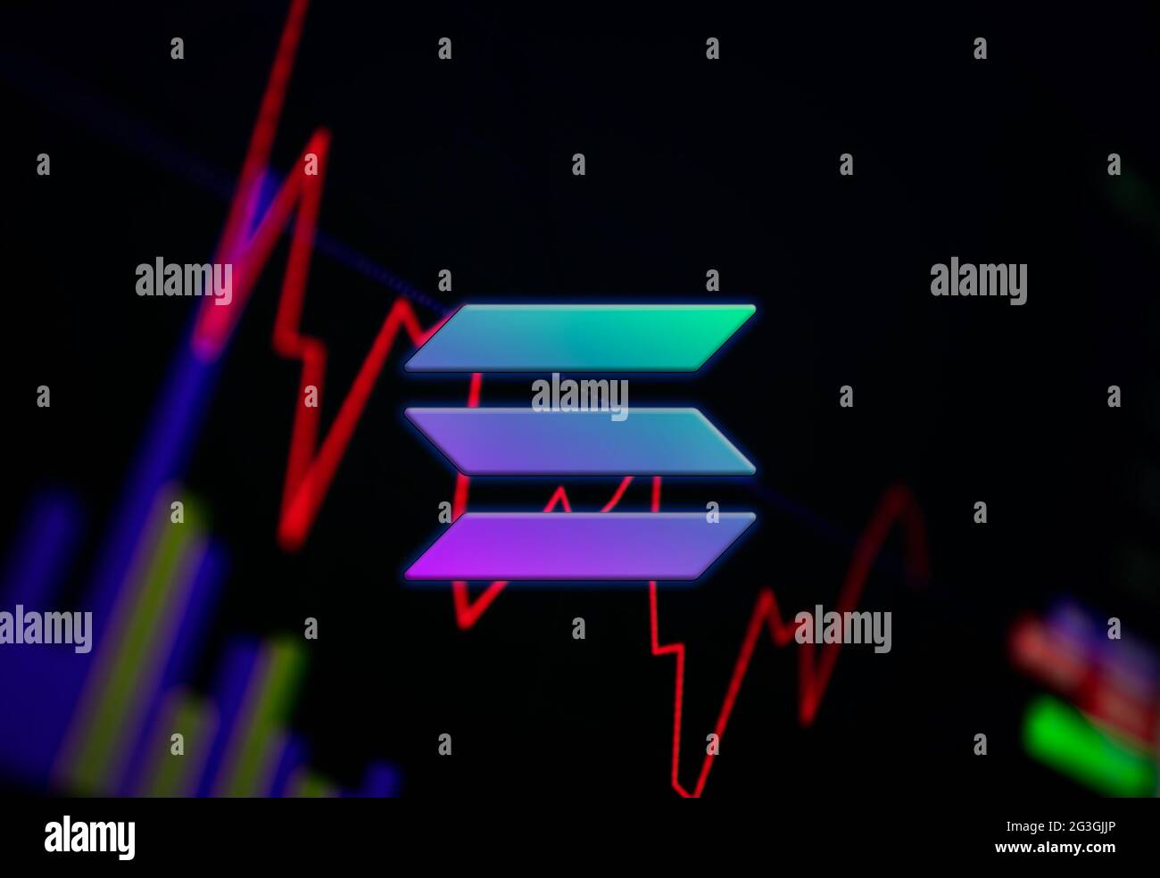 Solana SOL Cryptocurrency. Solana coin growth chart on the exchange ...