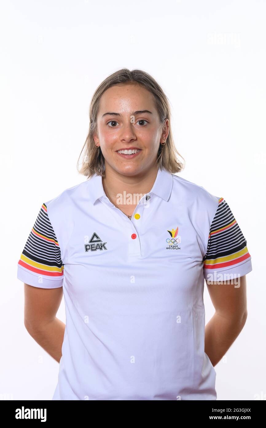 Axelle Klinckaert poses for the photographer at a photoshoot for the ...