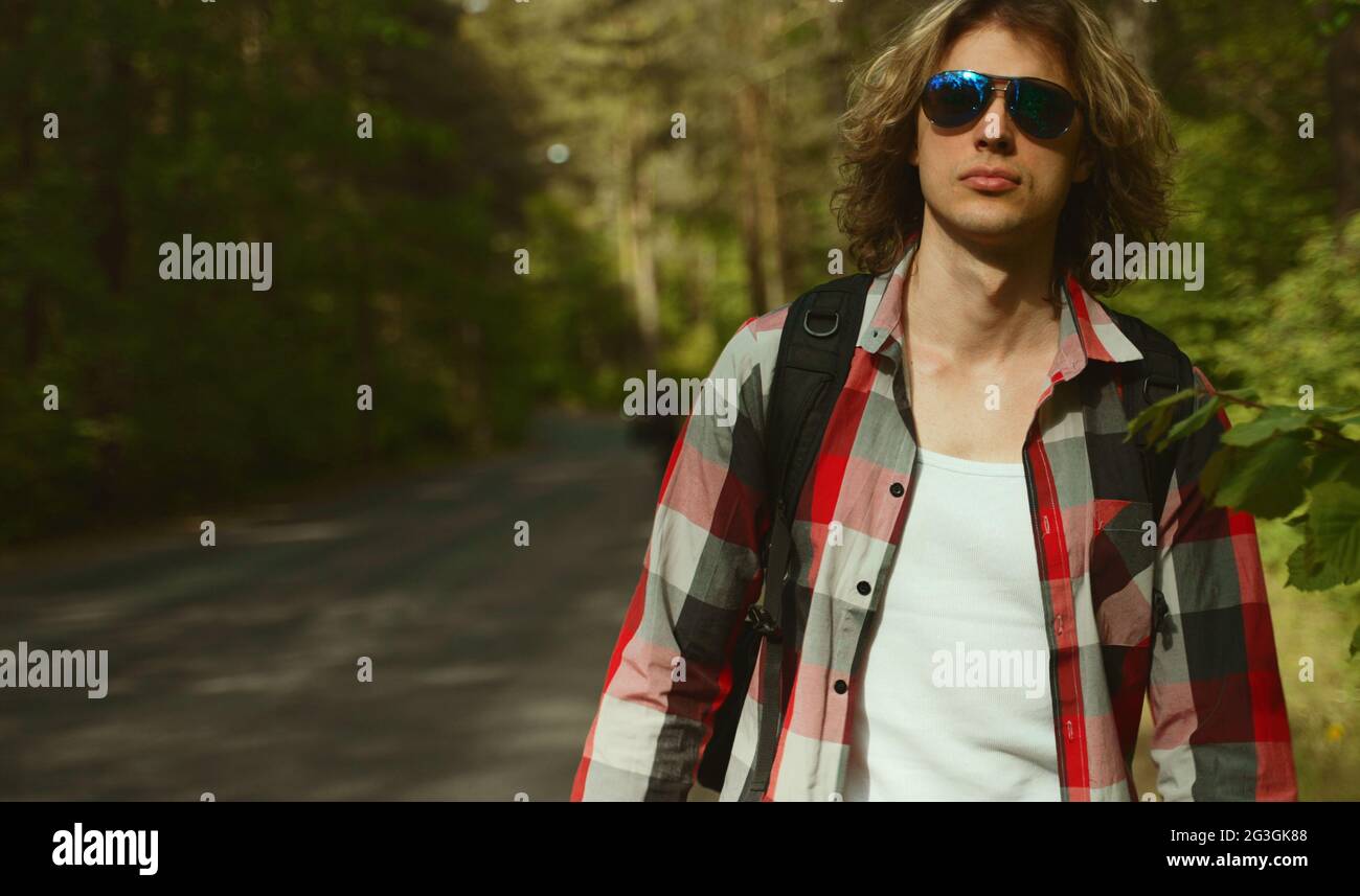 Male tourist backpack walking near hi-res stock photography and images ...