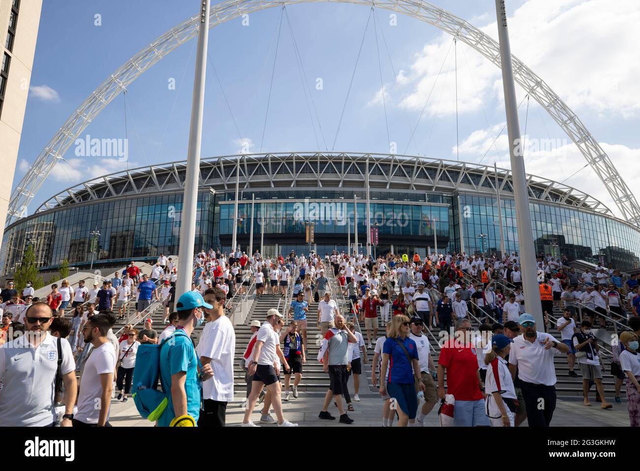England fans outside Wembley Stadium ahead of the England v Croatia ...