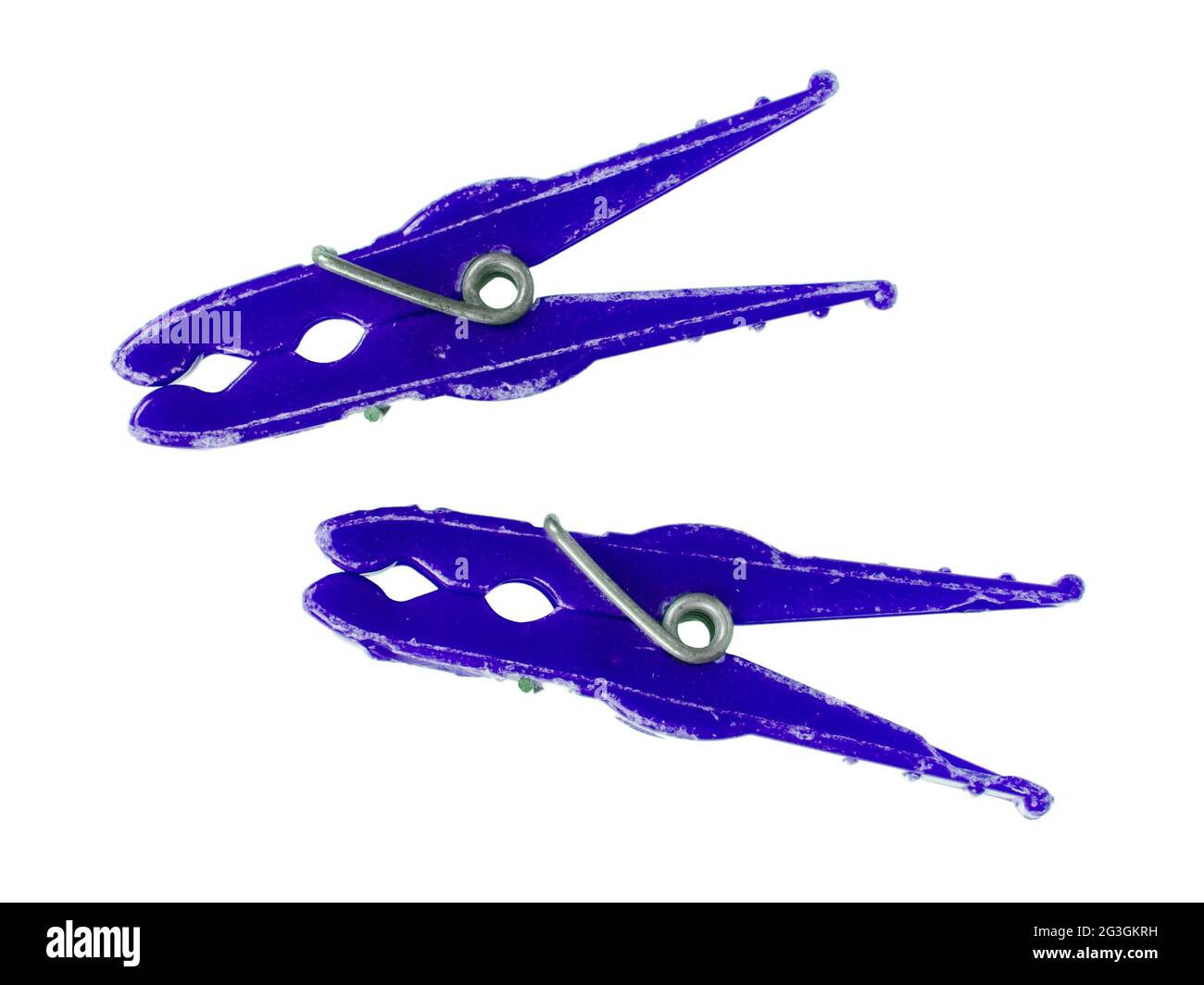Old white plastic clothespins hi-res stock photography and images - Alamy