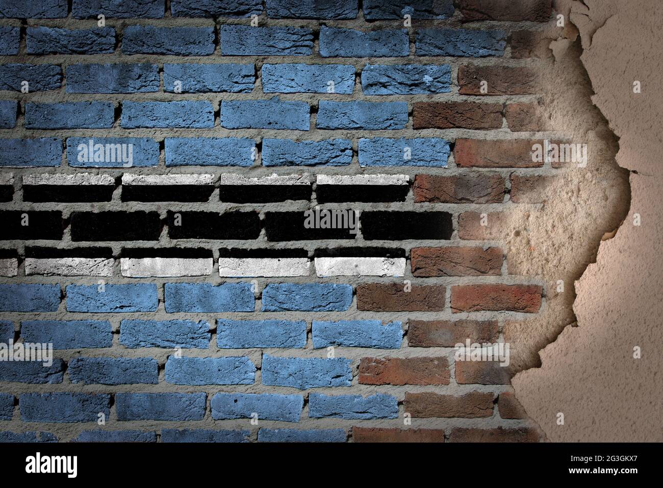 Dark brick wall with plaster - Botswana Stock Photo - Alamy