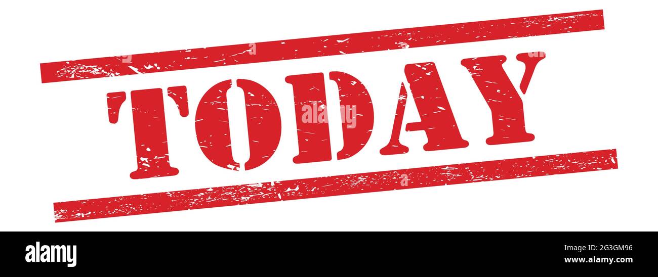 TODAY text on red grungy vintage rubber stamp Stock Photo - Alamy