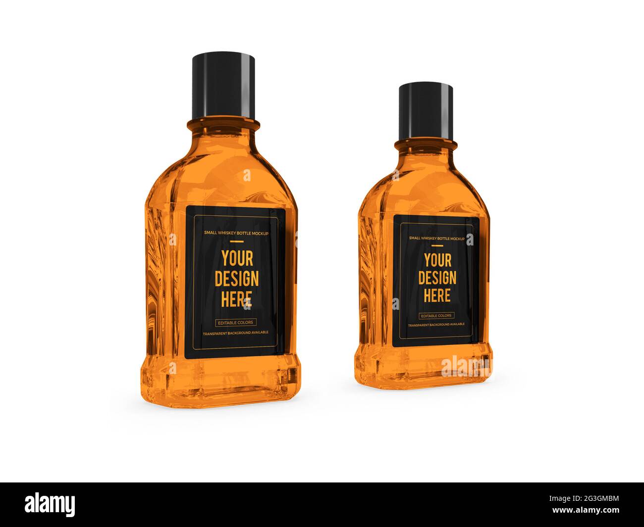 Whiskey Alcohol Bottle 3D Illustration Mockup Scene on Isolated ...