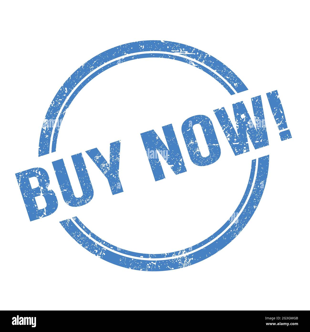 BUY NOW! text written on blue grungy vintage round stamp Stock Photo ...