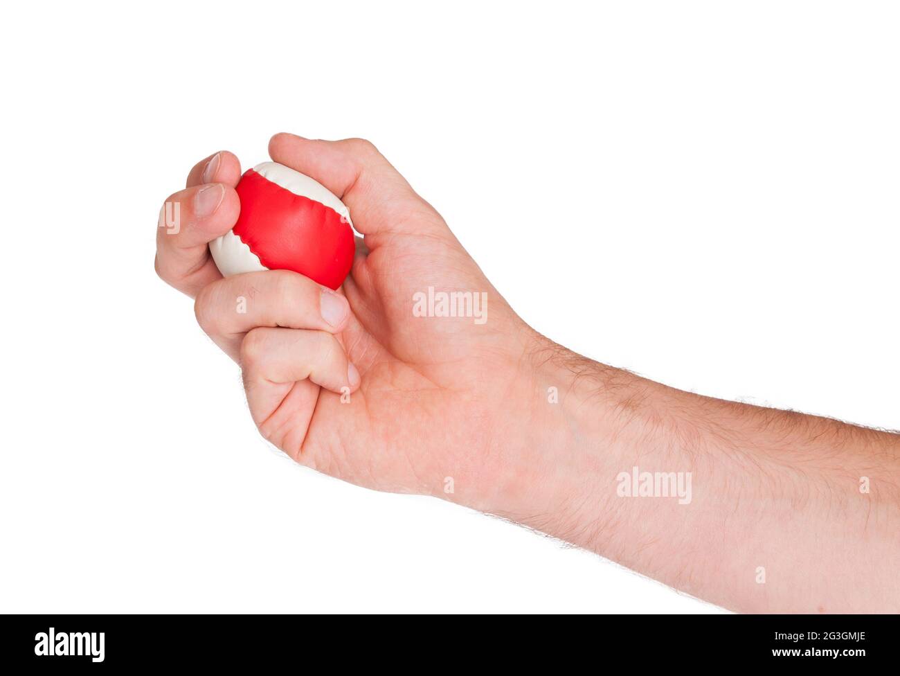 Male hand with a red and white ball Stock Photo - Alamy
