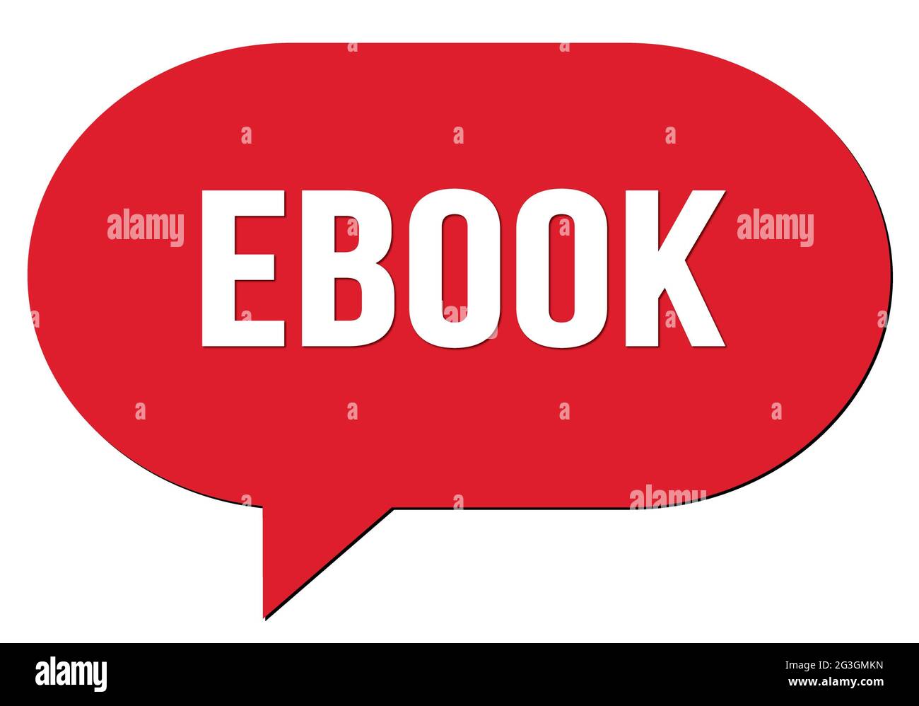 EBOOK text written in a red speech bubble stamp Stock Photo - Alamy