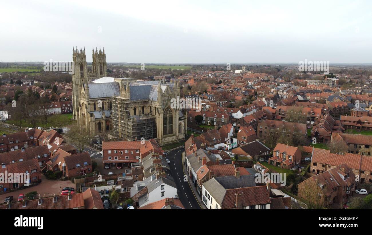 Aerial View of Historic Beverley Minster, Beverley, East Riding of ...