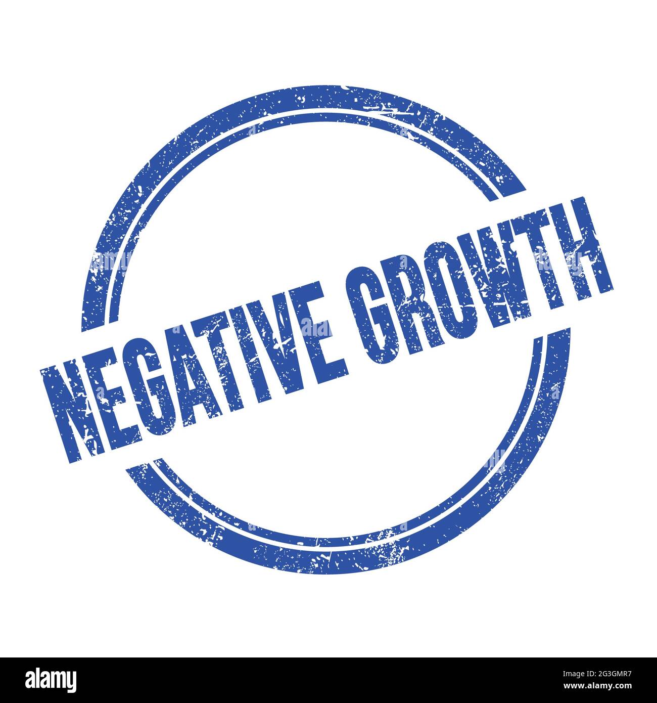 NEGATIVE GROWTH text written on blue grungy vintage round stamp Stock ...