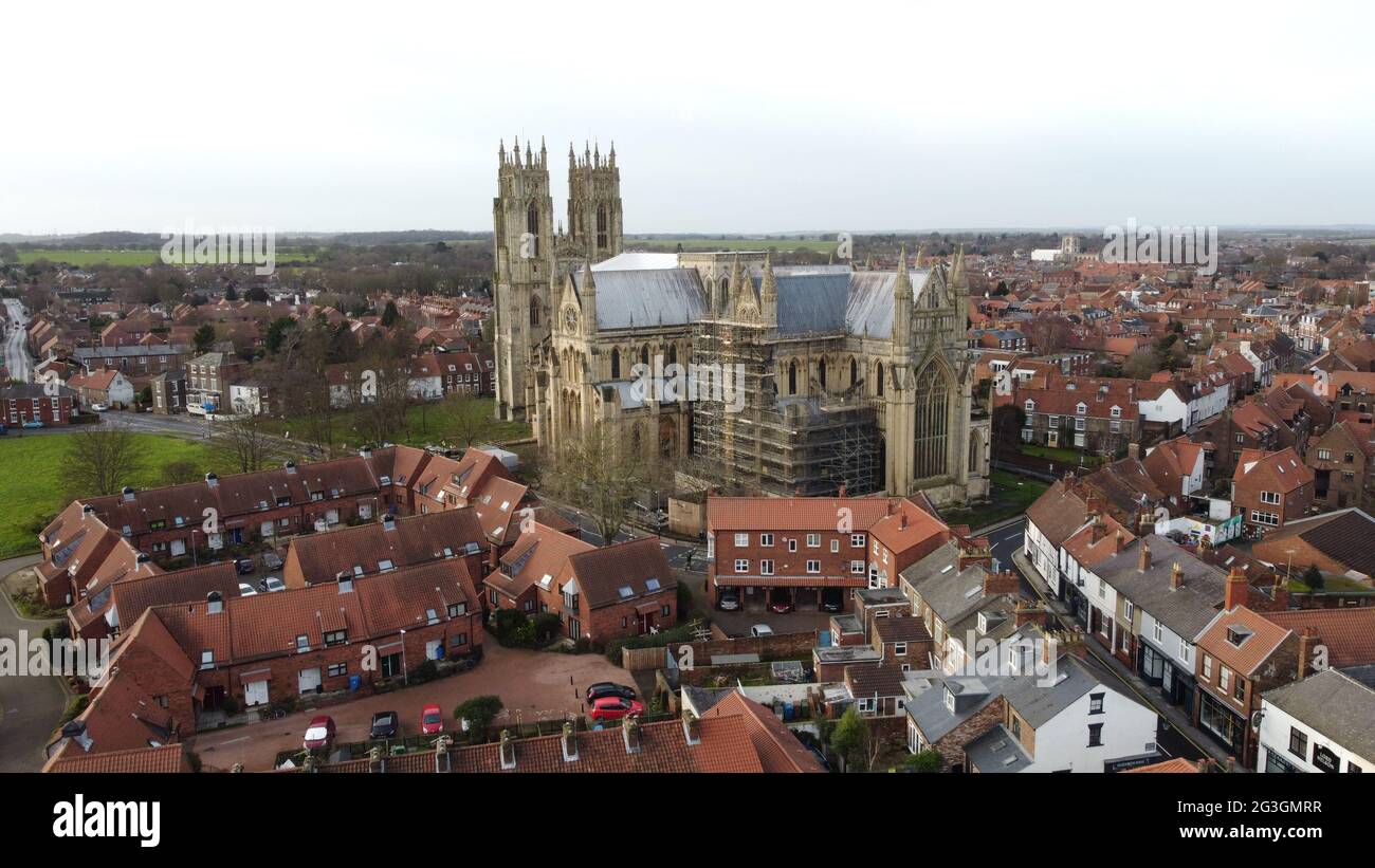 Aerial View of Historic Beverley Minster, Beverley, East Riding of ...