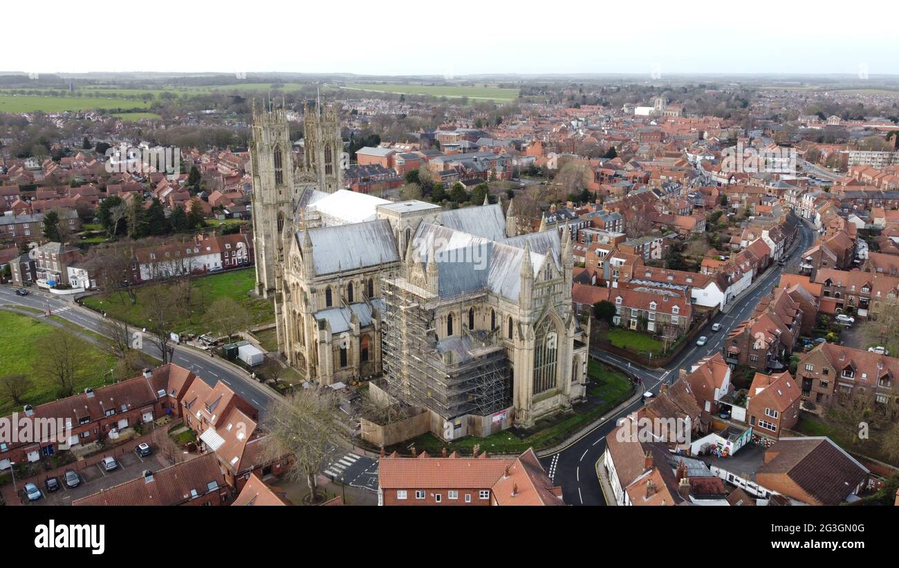 Aerial View of Historic Beverley Minster, Beverley, East Riding of ...
