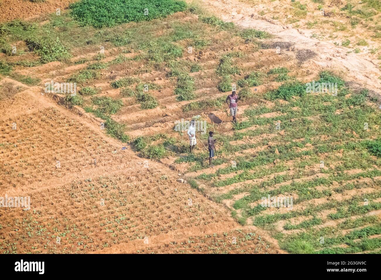 Luanda / Angola 06 10 2021: Aerial view of farmland for traditional ...