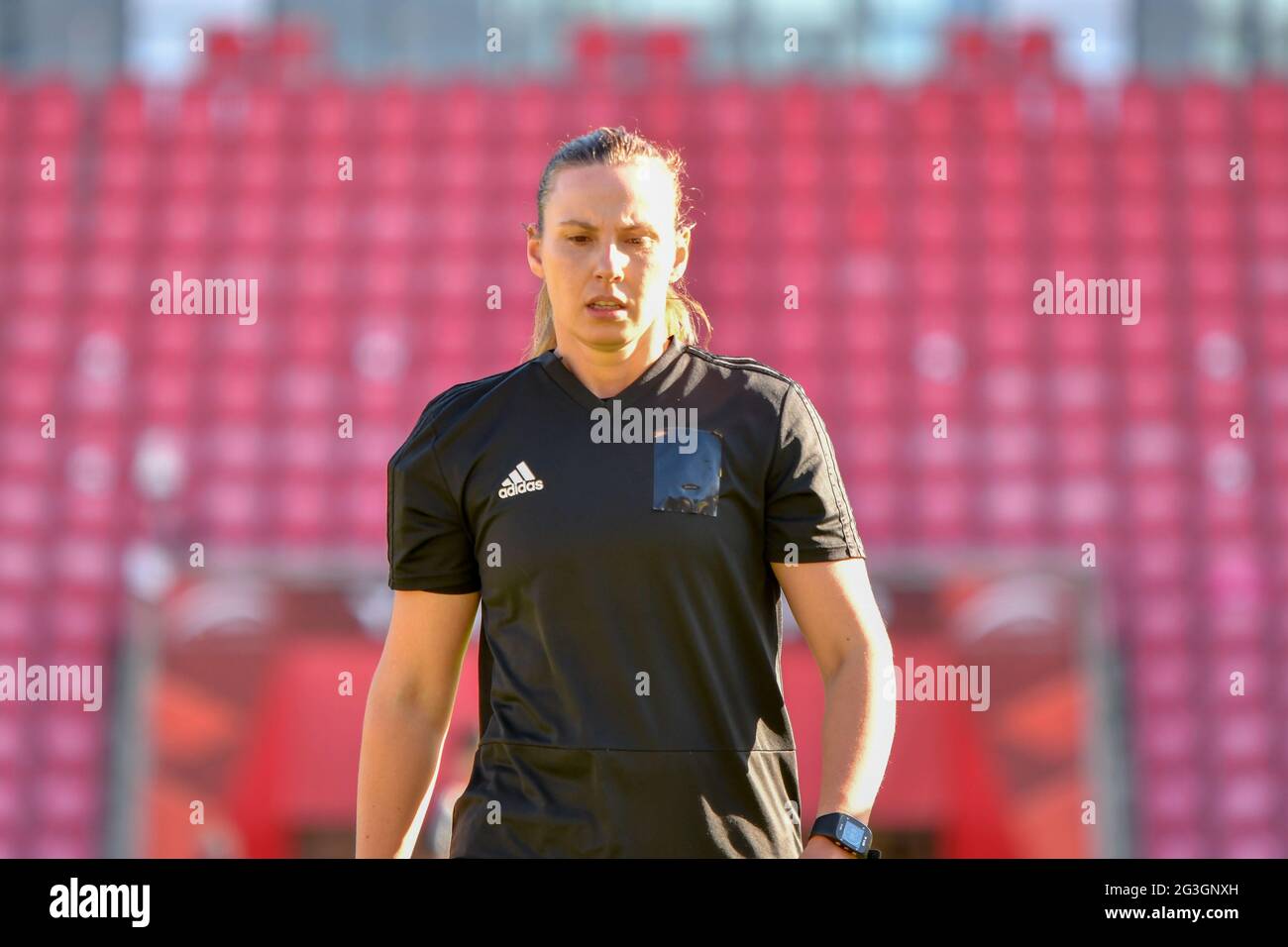 Llanelli, Wales. 15 June, 2021. Match Referee Louise Thompson during ...
