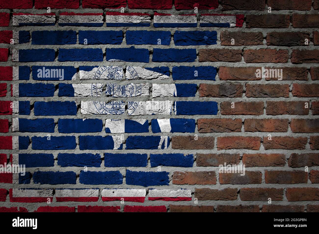Brick wall texture with flag Stock Photo - Alamy