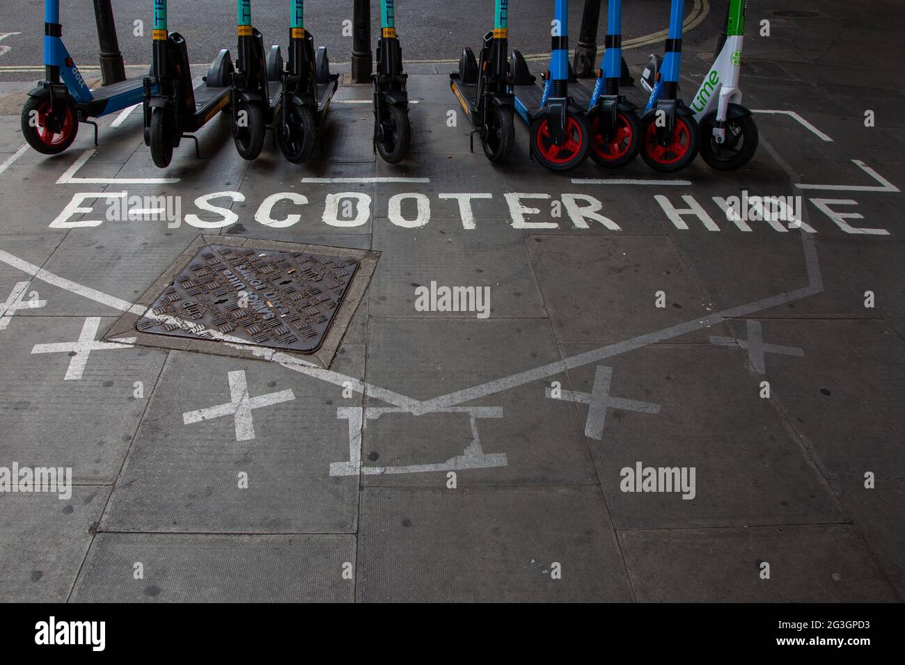 An e-scooter station in Hammersmith - one of the few boroughs where ...