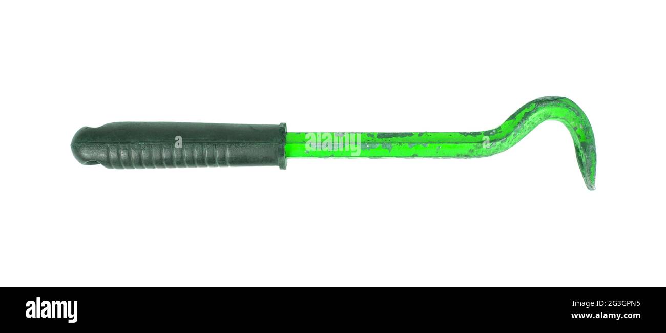 Old green crowbar Stock Photo - Alamy