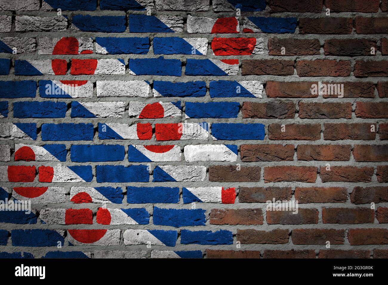 Brick wall texture with flag Stock Photo - Alamy