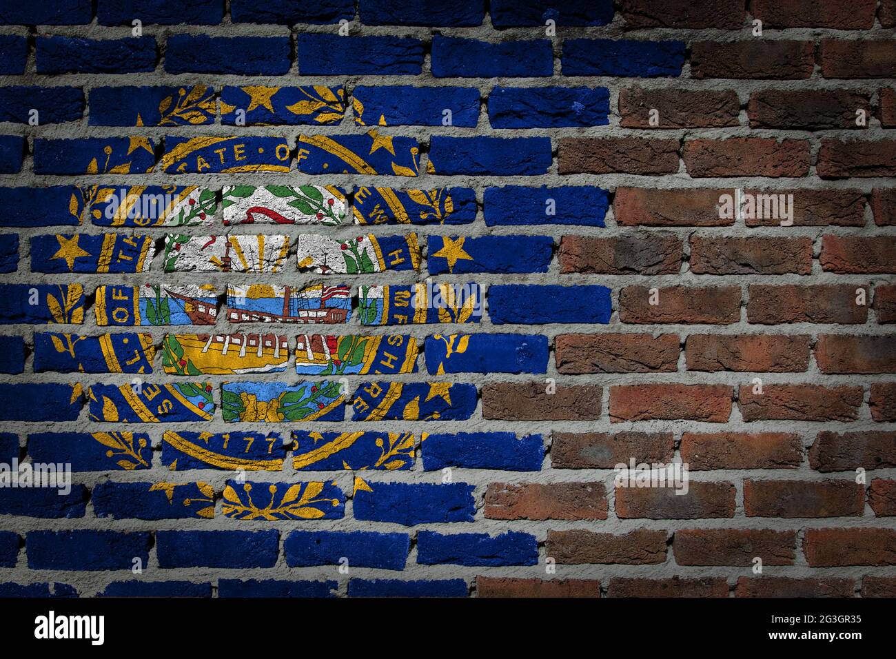 Brick wall texture with flag Stock Photo - Alamy