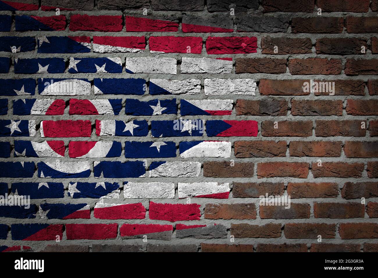 Brick wall texture with flag Stock Photo - Alamy