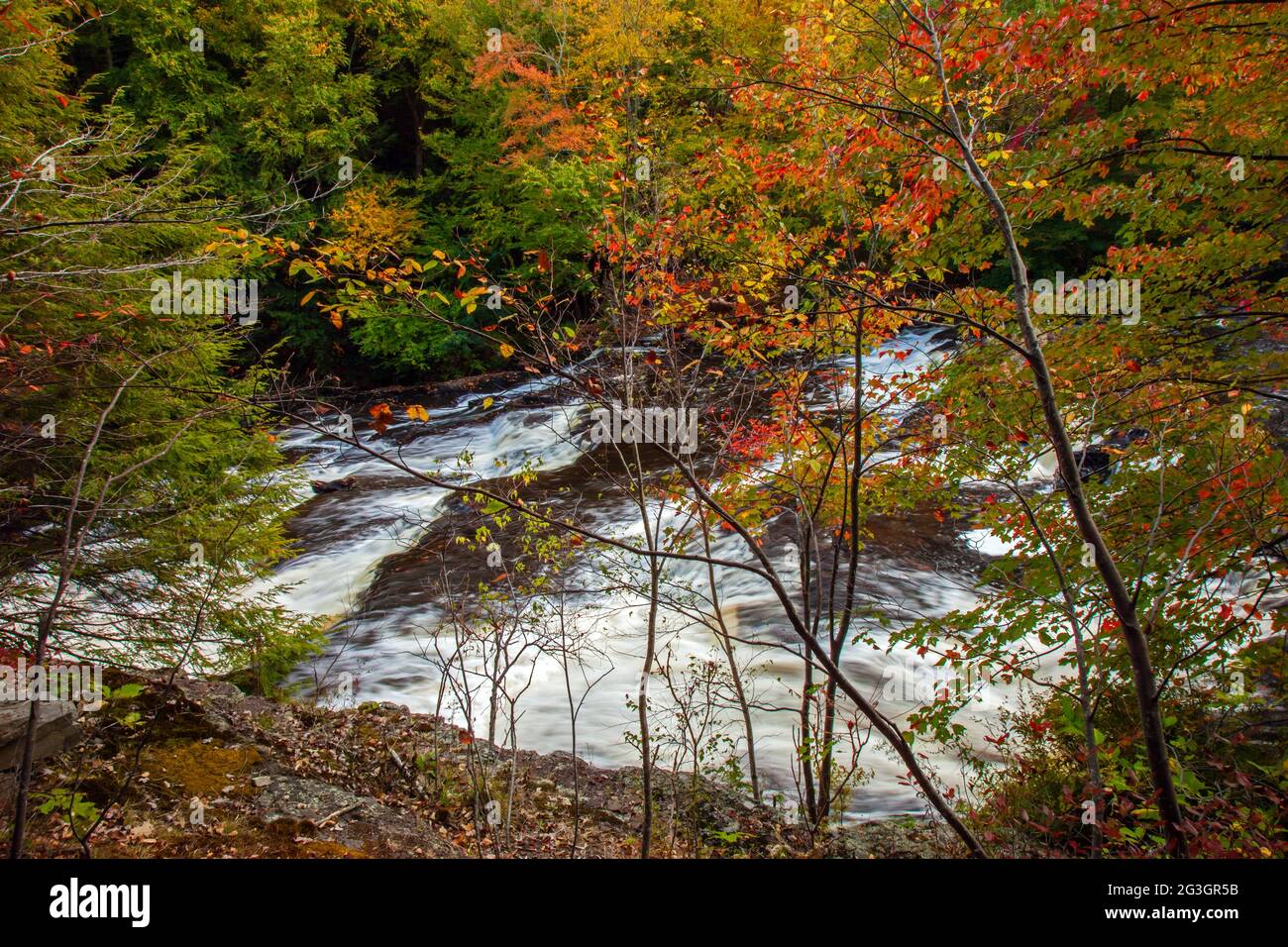 Shohola Falls along Shohola Creek in Pennsylvania's Pocono Mountains ...