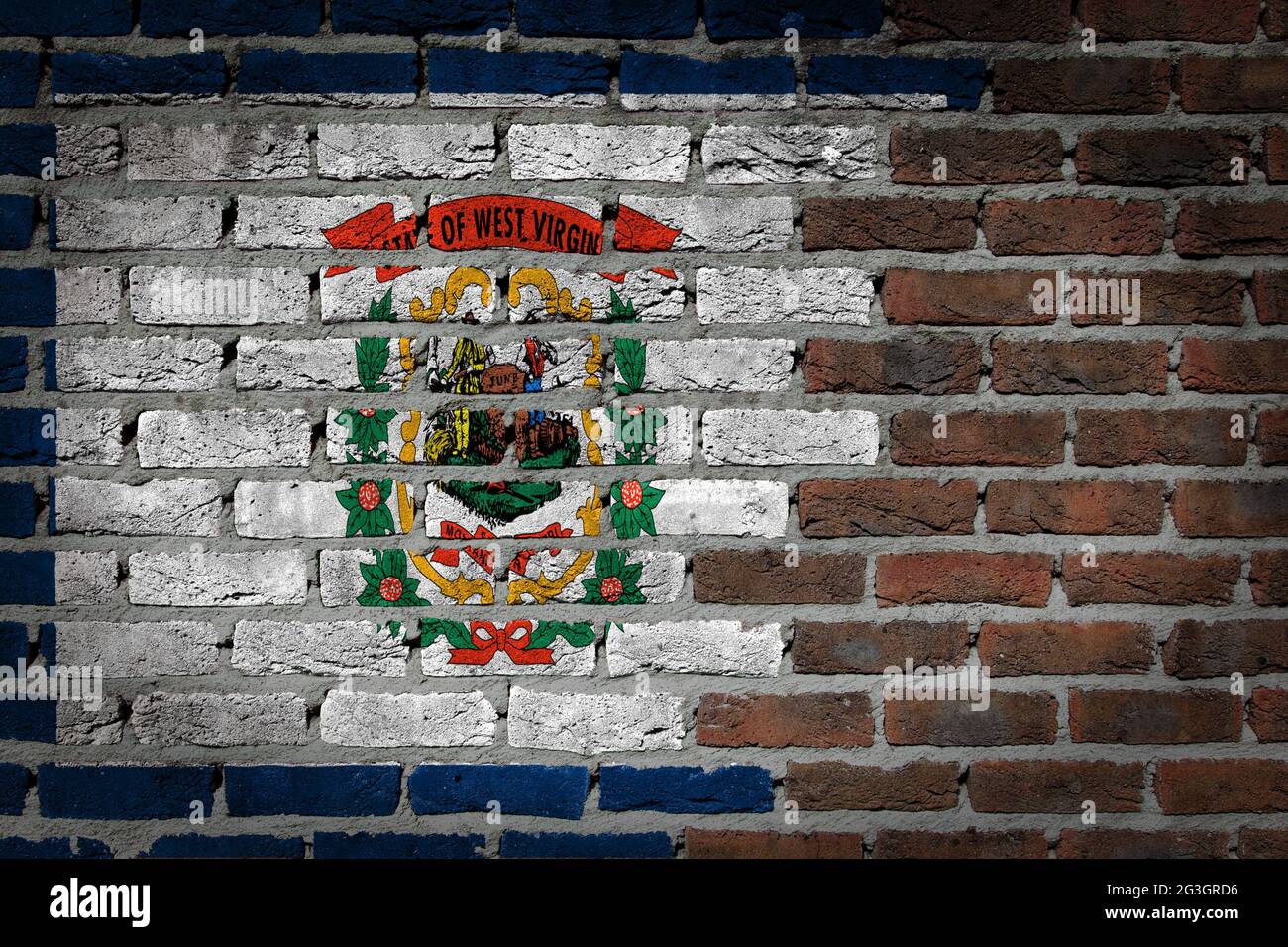 Brick wall texture with flag Stock Photo - Alamy