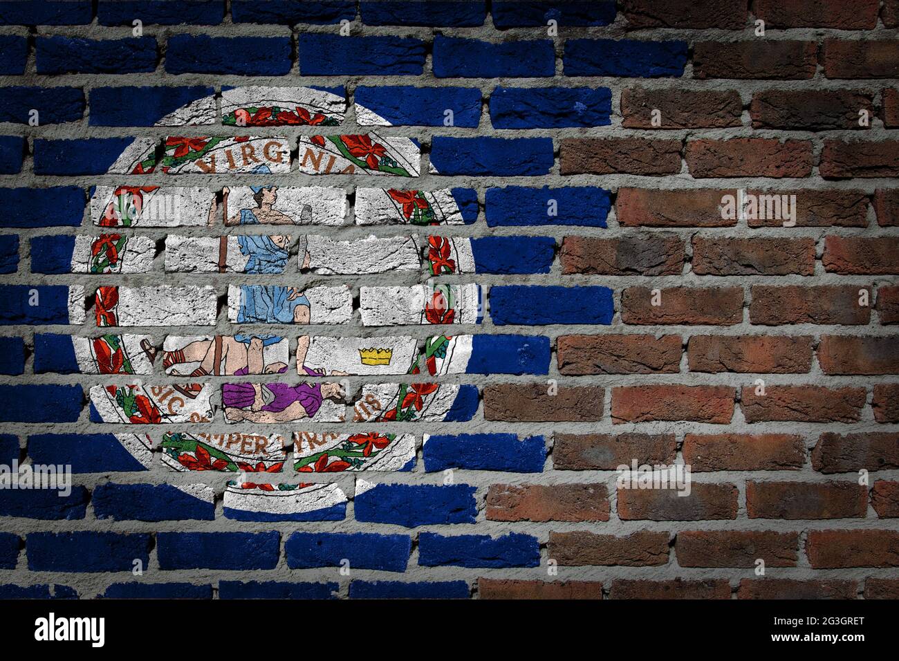 Brick wall texture with flag Stock Photo - Alamy