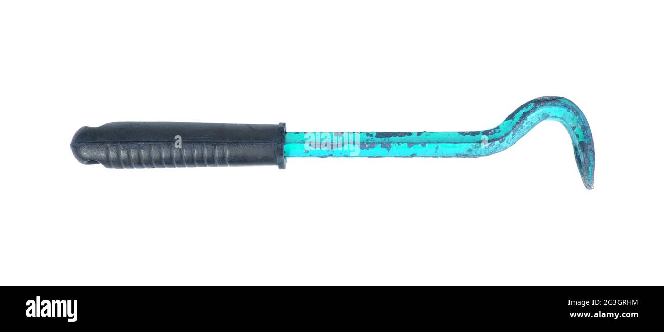 Old blue crowbar Stock Photo - Alamy