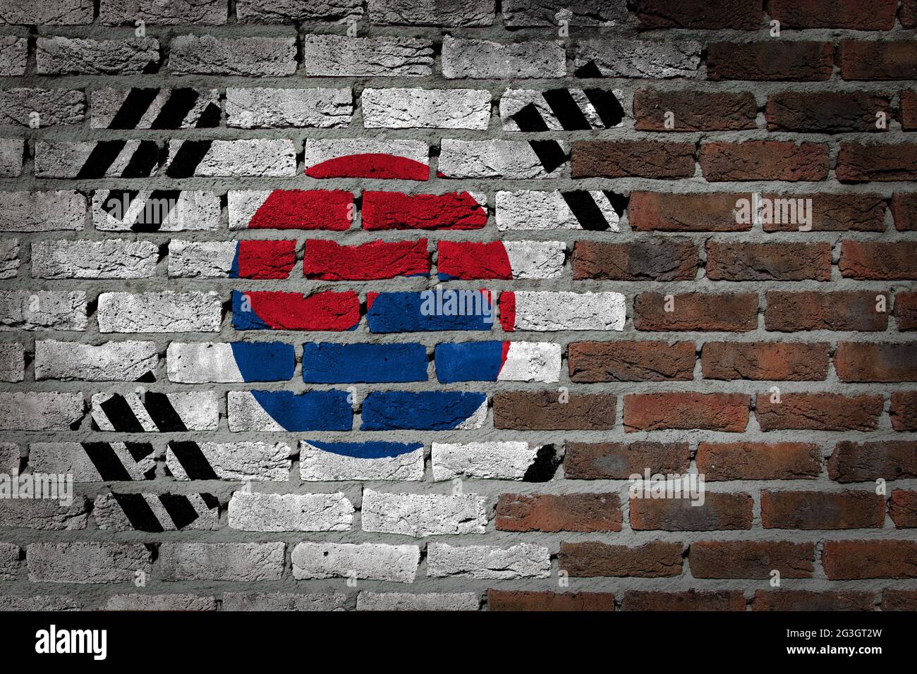 Brick wall texture with flag Stock Photo - Alamy