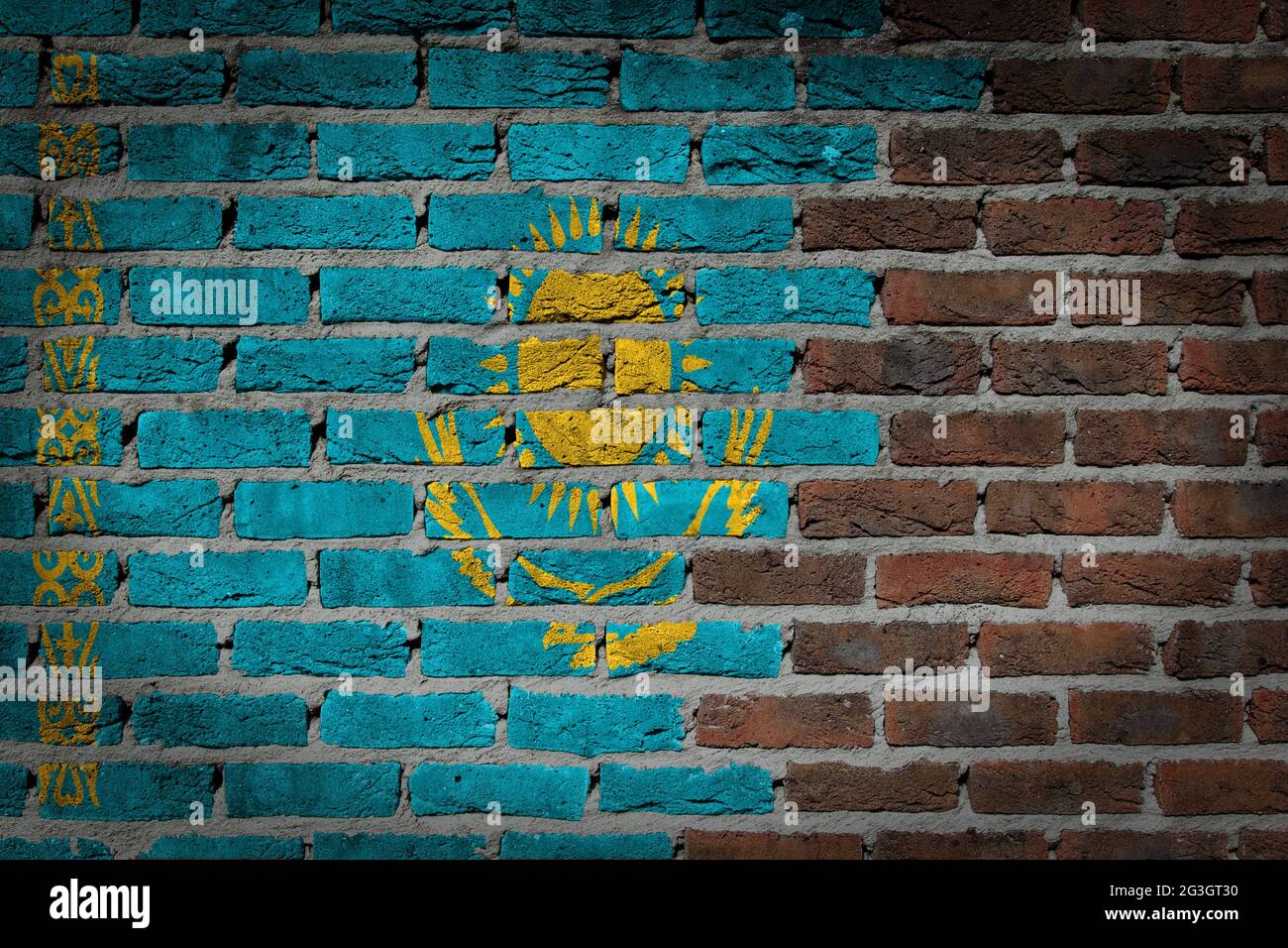 Brick wall texture with flag Stock Photo - Alamy