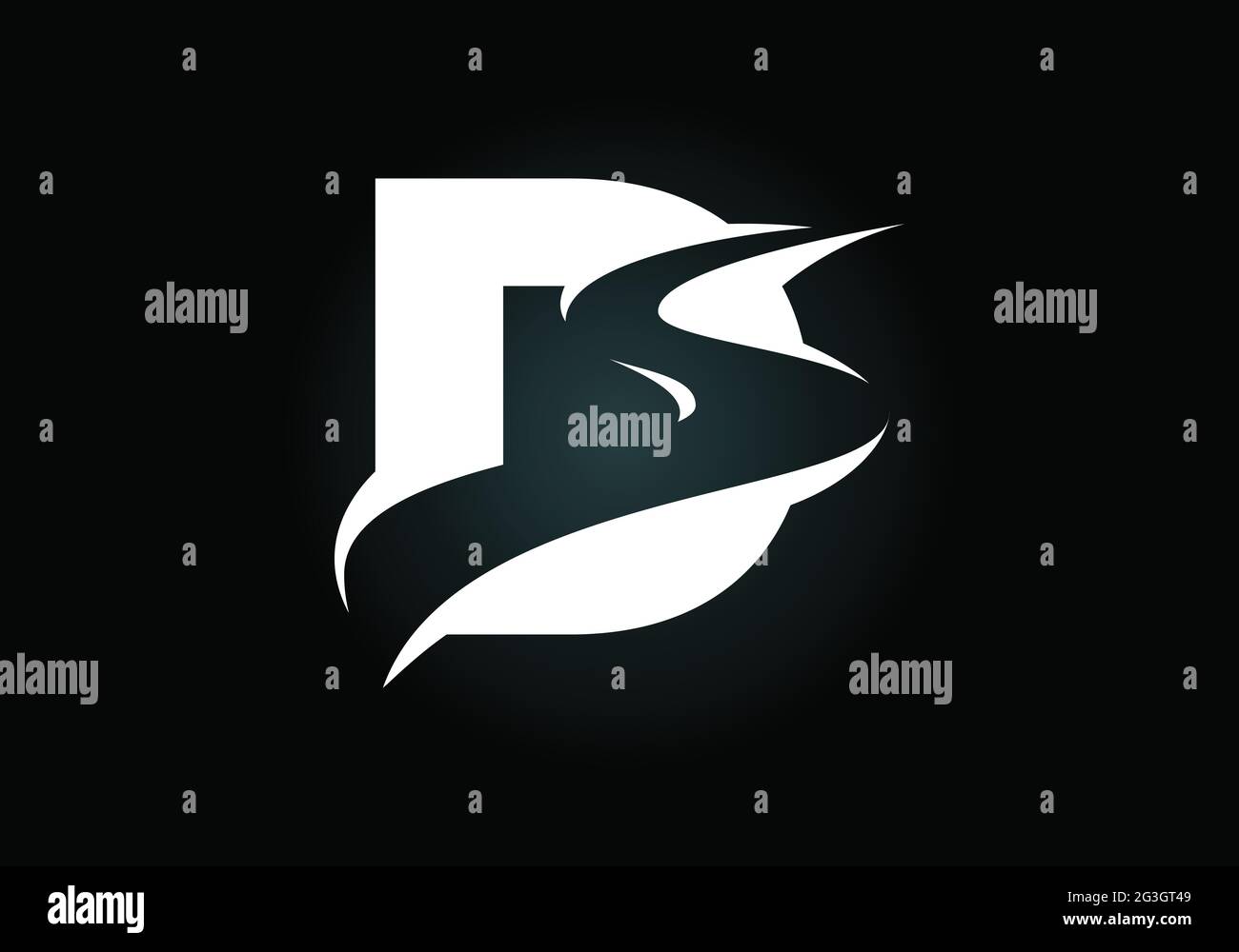 Initial Letter D with backspace S or pathway Logo design vector ...