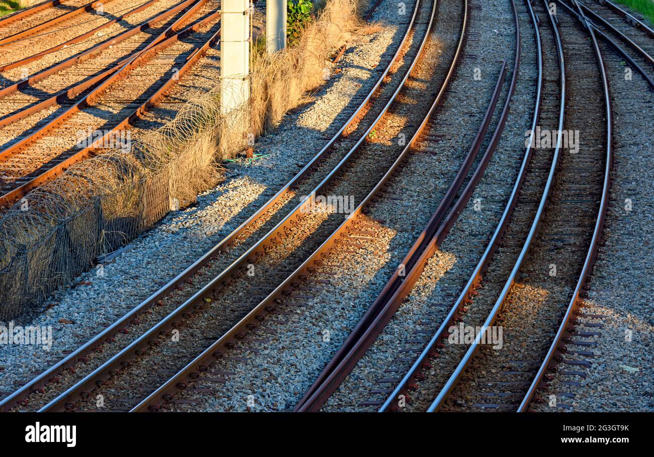 Old rusty train tracks hi-res stock photography and images - Alamy