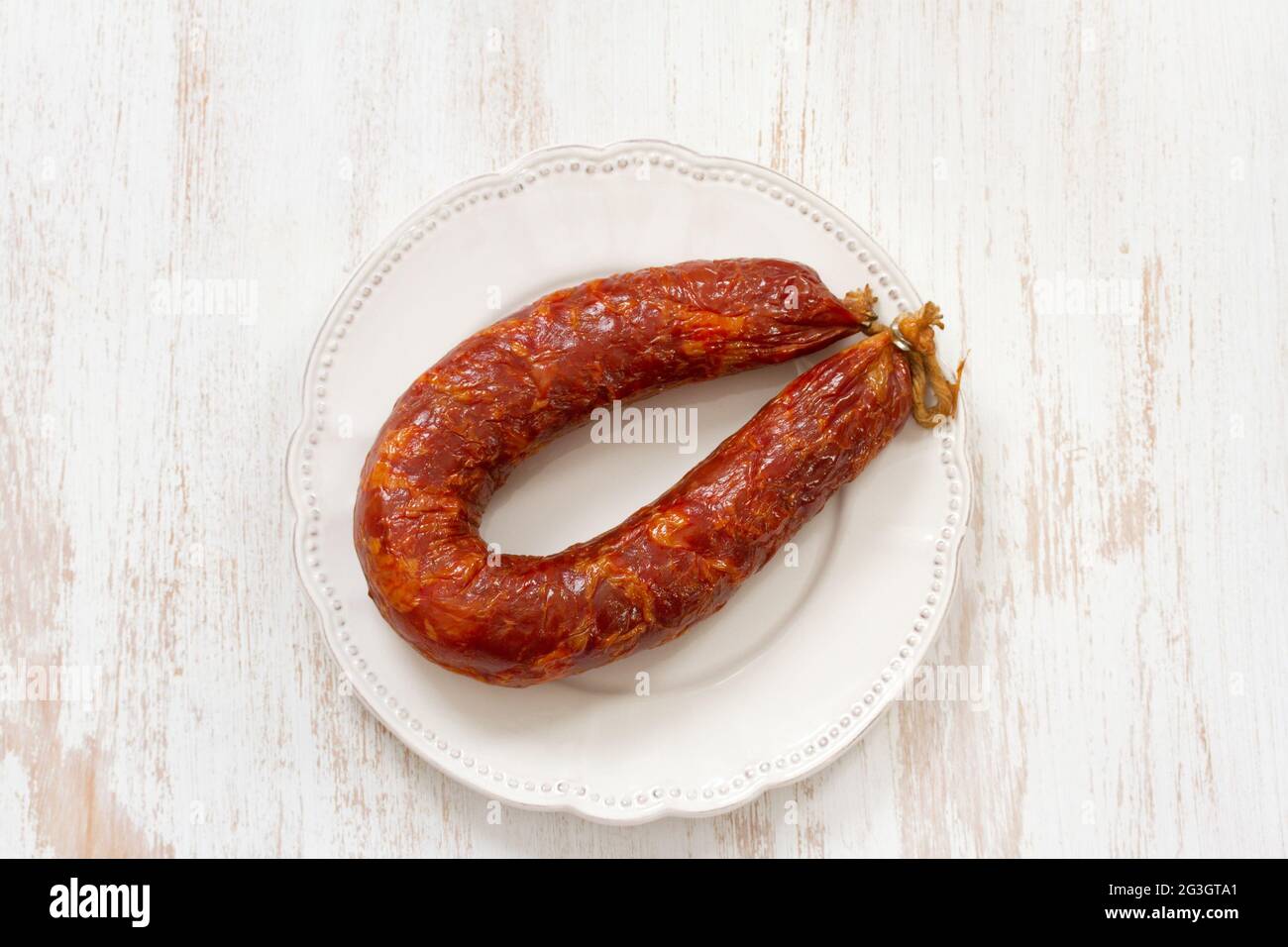 chorizo on plate Stock Photo - Alamy